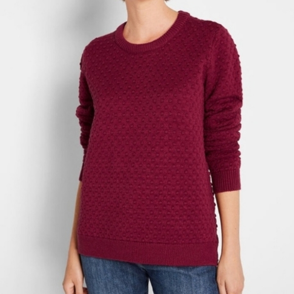 Modcloth | Sweaters | Modcloth Excellent Example Textured Sweater Red ...